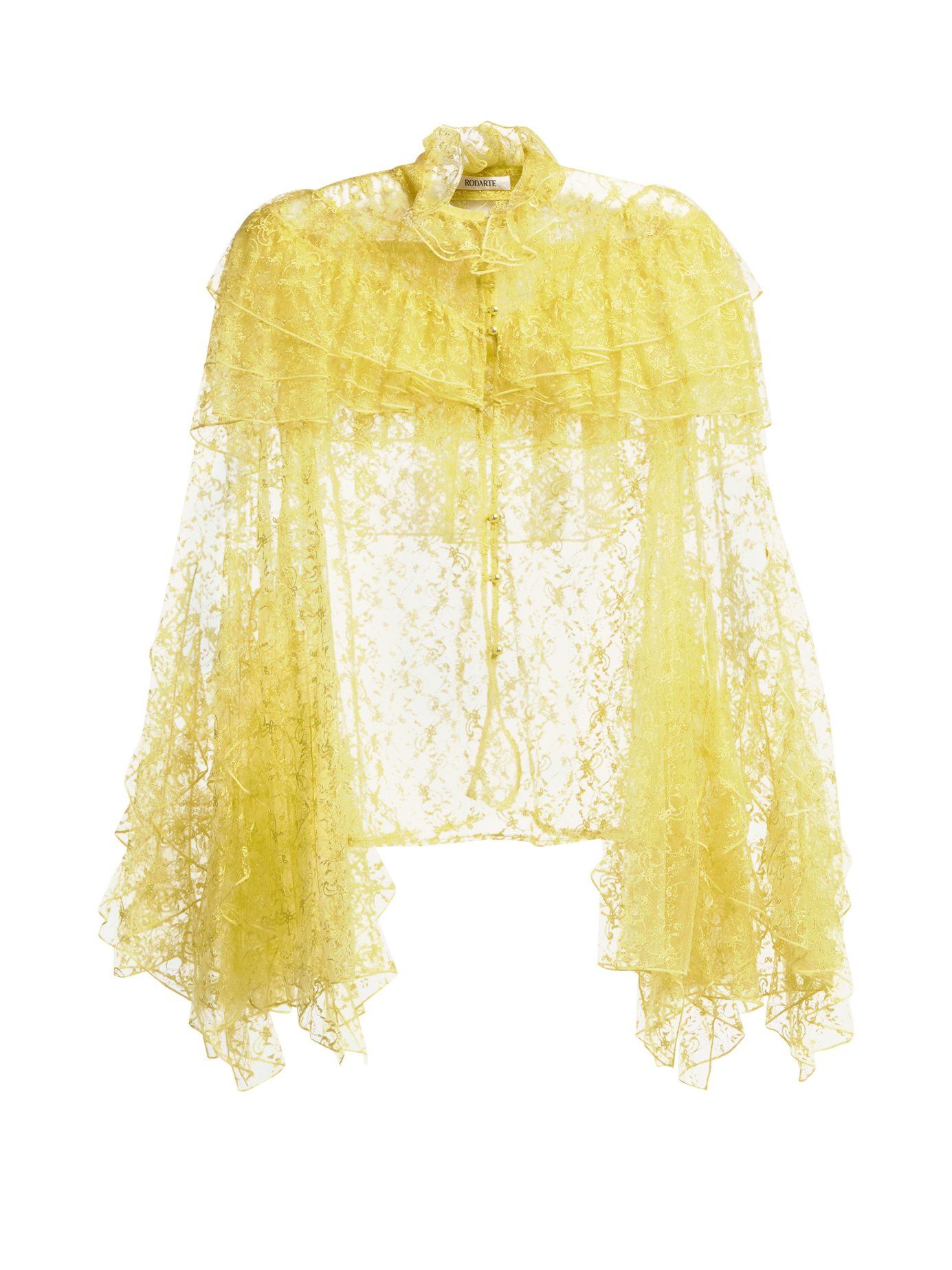 Rodarte - Ruffle-Trimmed High-Neck Floral-Lace Blouse | ABOUT ICONS